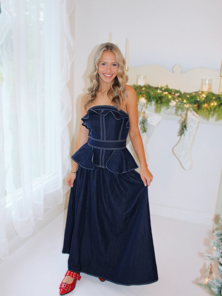 Denim Maxi Dress – Shop Nineteen Boutique